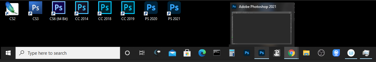 The icon on the taskbar does not appear - Adobe Community - 11735727