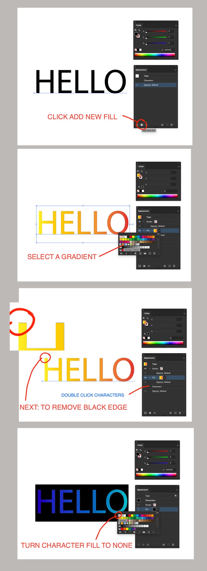 Solved: Gradient fill text appears black in Illustrator - Adobe Product ...