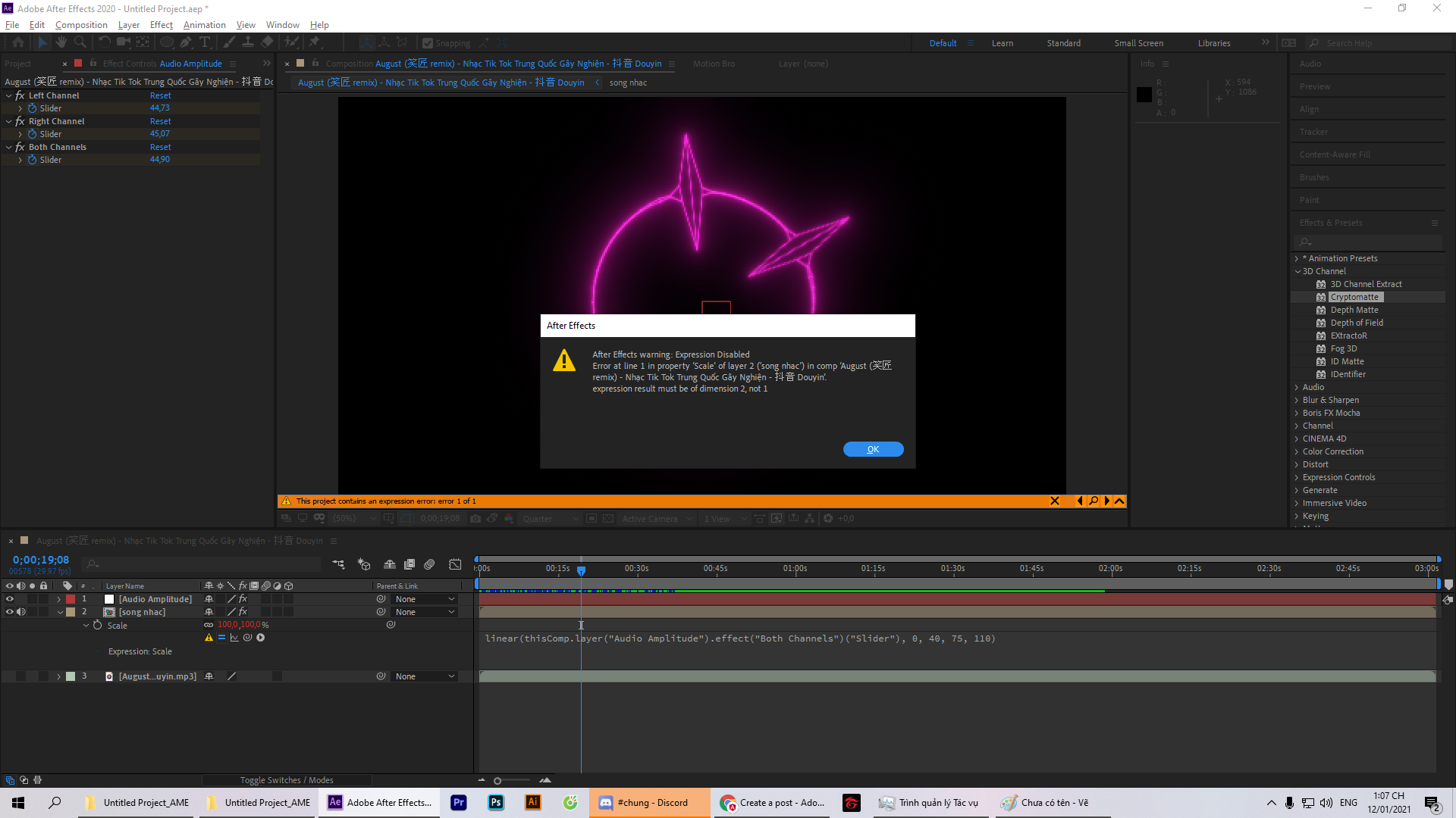 Solved: expression result must be of dimension 2 not 1 - Adobe Product Community - 11744839