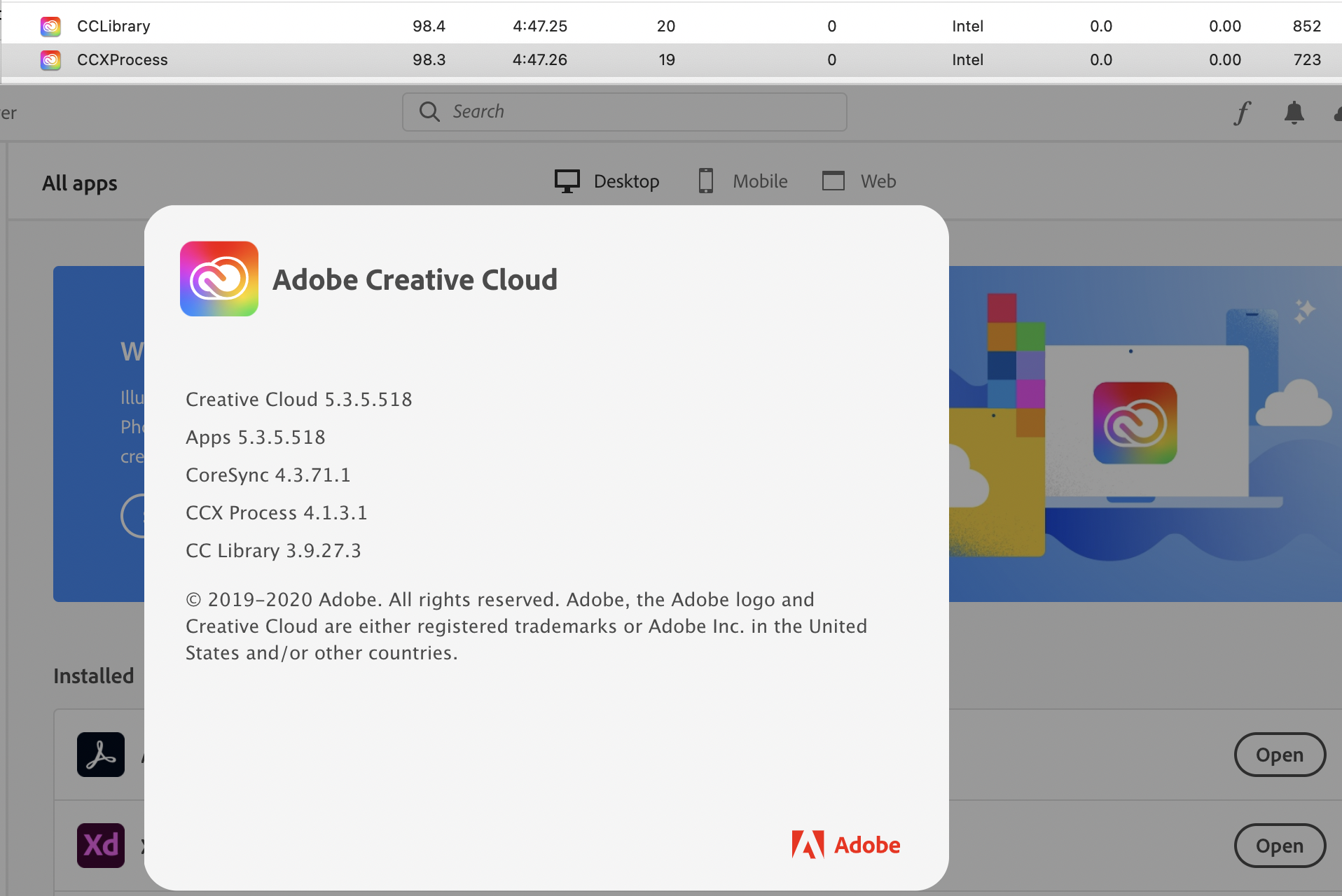 Solved: "CCX Process" and "CCLibrary" causing 100% CPU loa... - Adobe ...