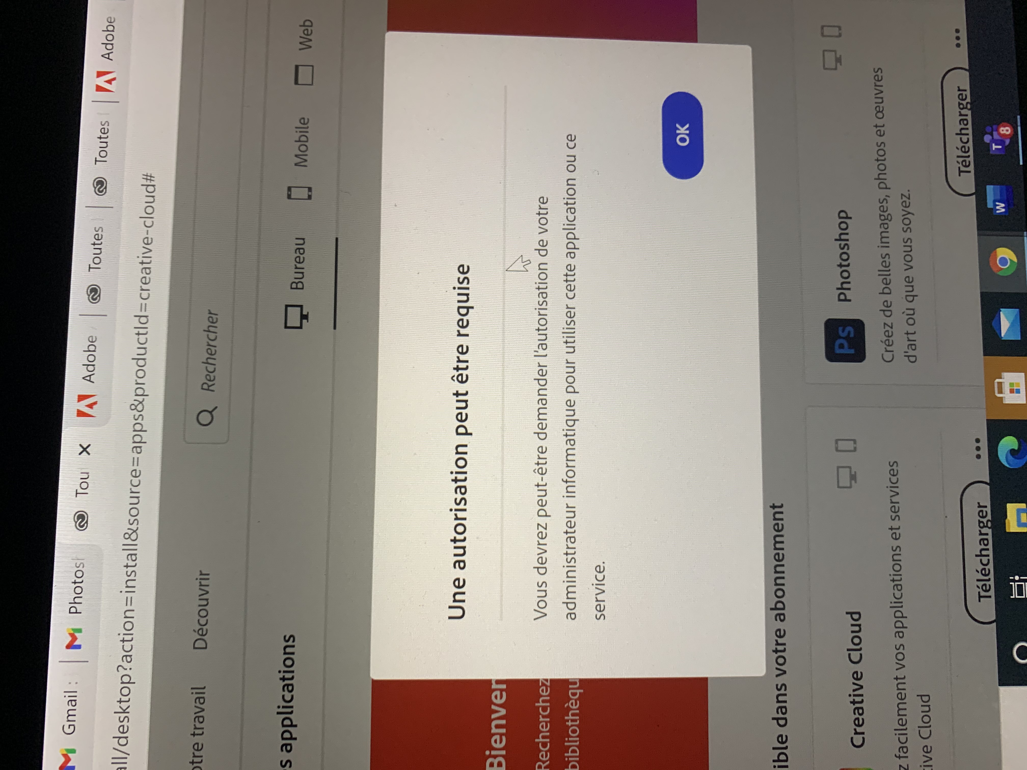 Problème d'installation du creativ cloud - Adobe Community - 11749637