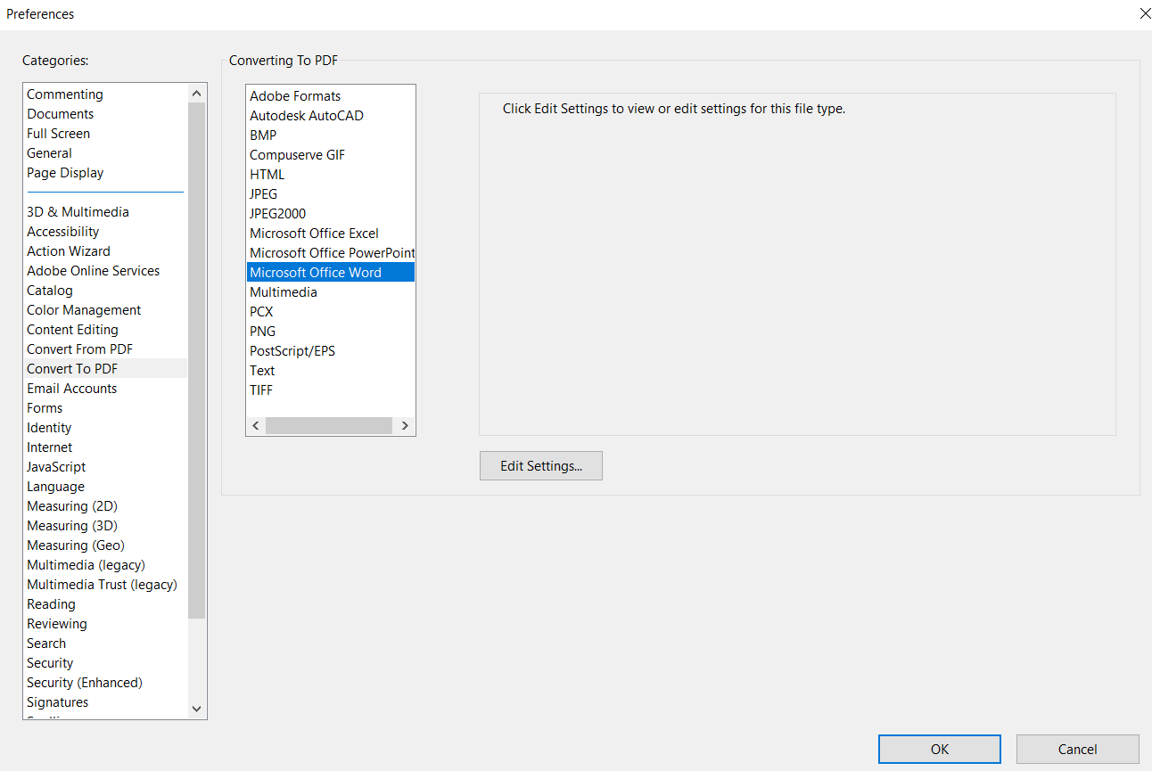 Adobe Acrobat DC cannot open .doc or .docx files a... - Adobe Product ...