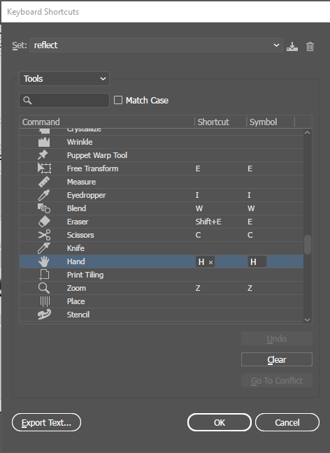 Keyboard shortcut for drag view - Adobe Community - 11753930