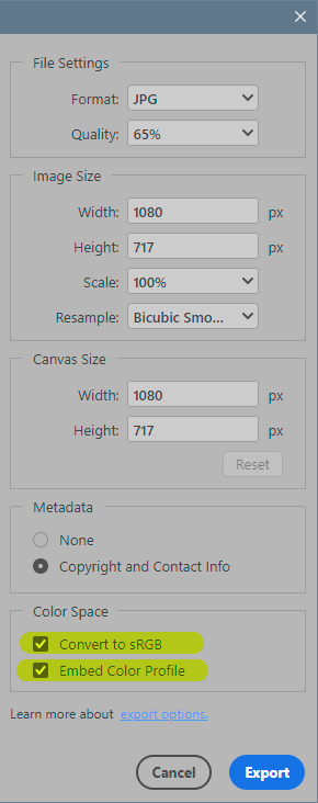 loss of color profile exporting from photoshop - Adobe Product ...