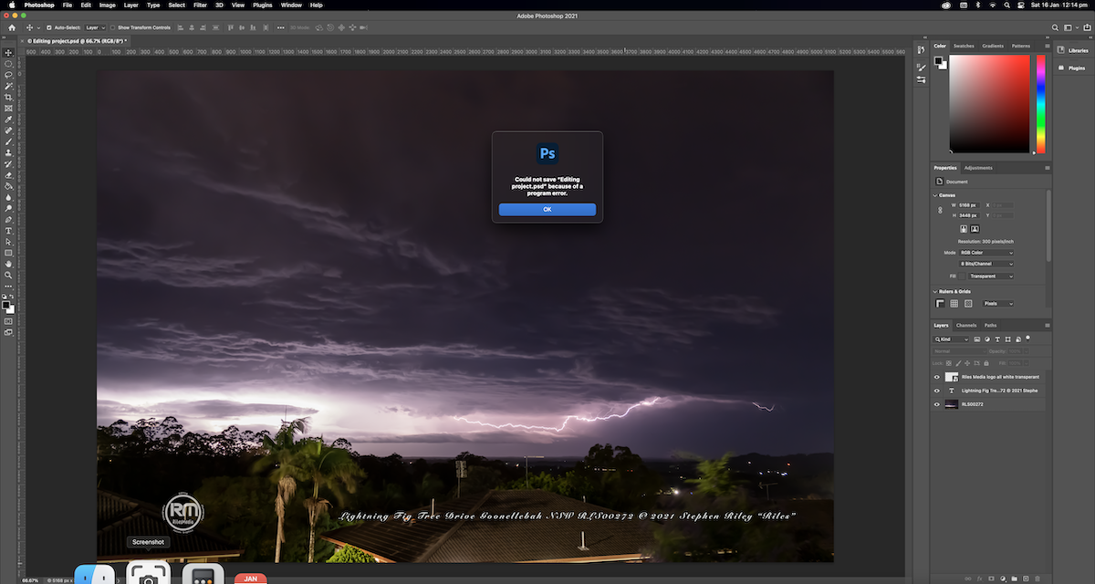 Problem Photoshop won't save - Adobe Community - 11756808