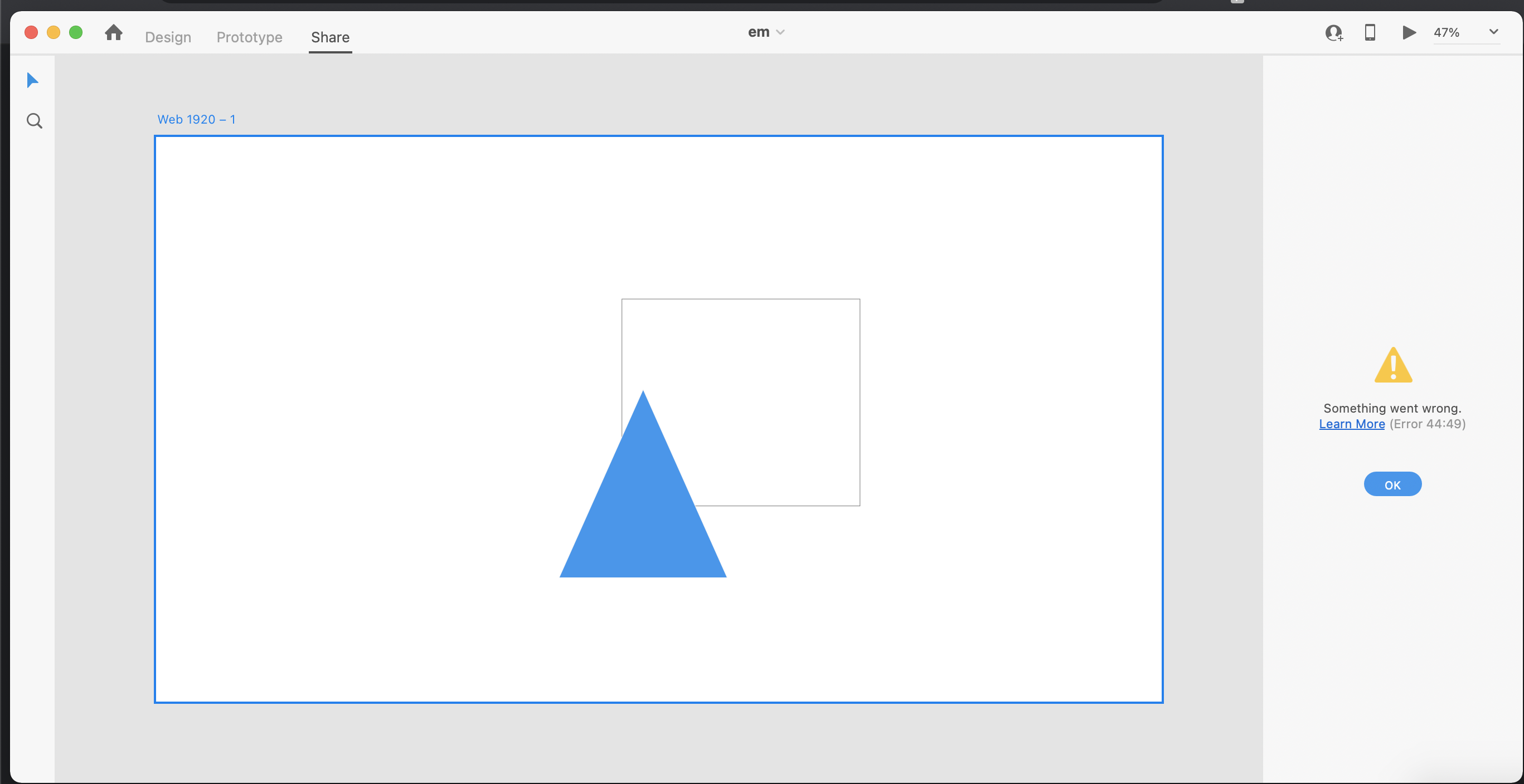 Error 44:49 when I was trying to share the link fr... - Adobe Community ...