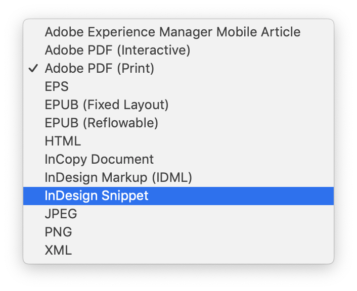 Solved: Re: InDesign snippet in InDesign 2021 - Adobe Community - 11777137