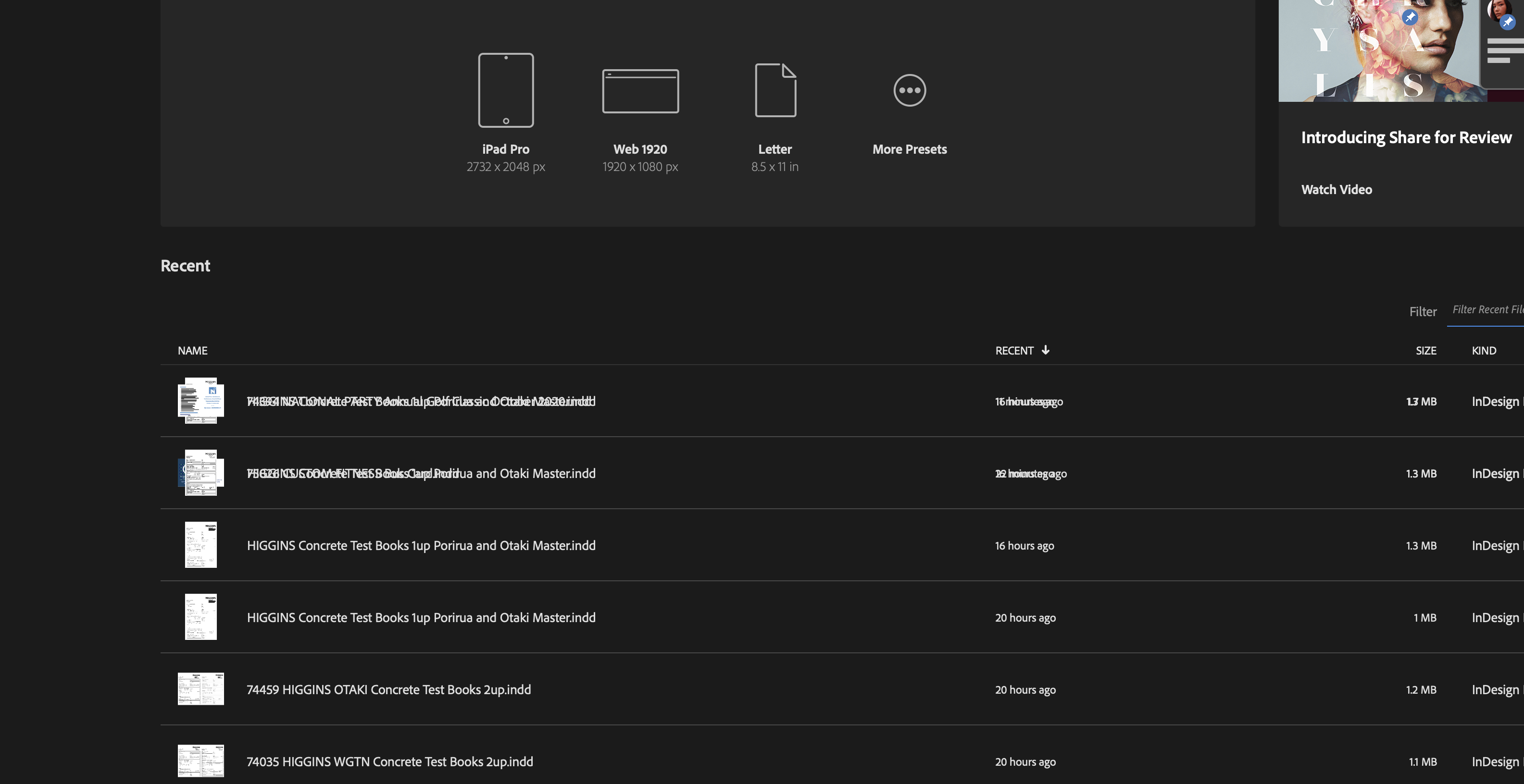 Indesign - Recent files view pages displaying garb... - Adobe Community ...