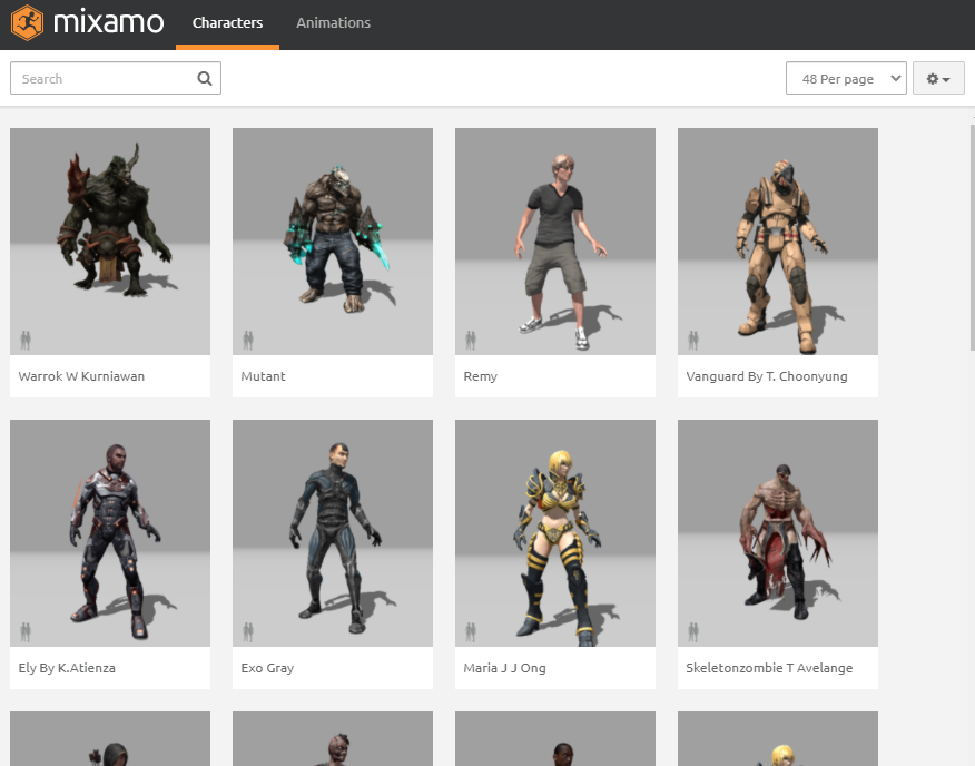 Solved: mixamo characters for commercial games - Adobe Product ...