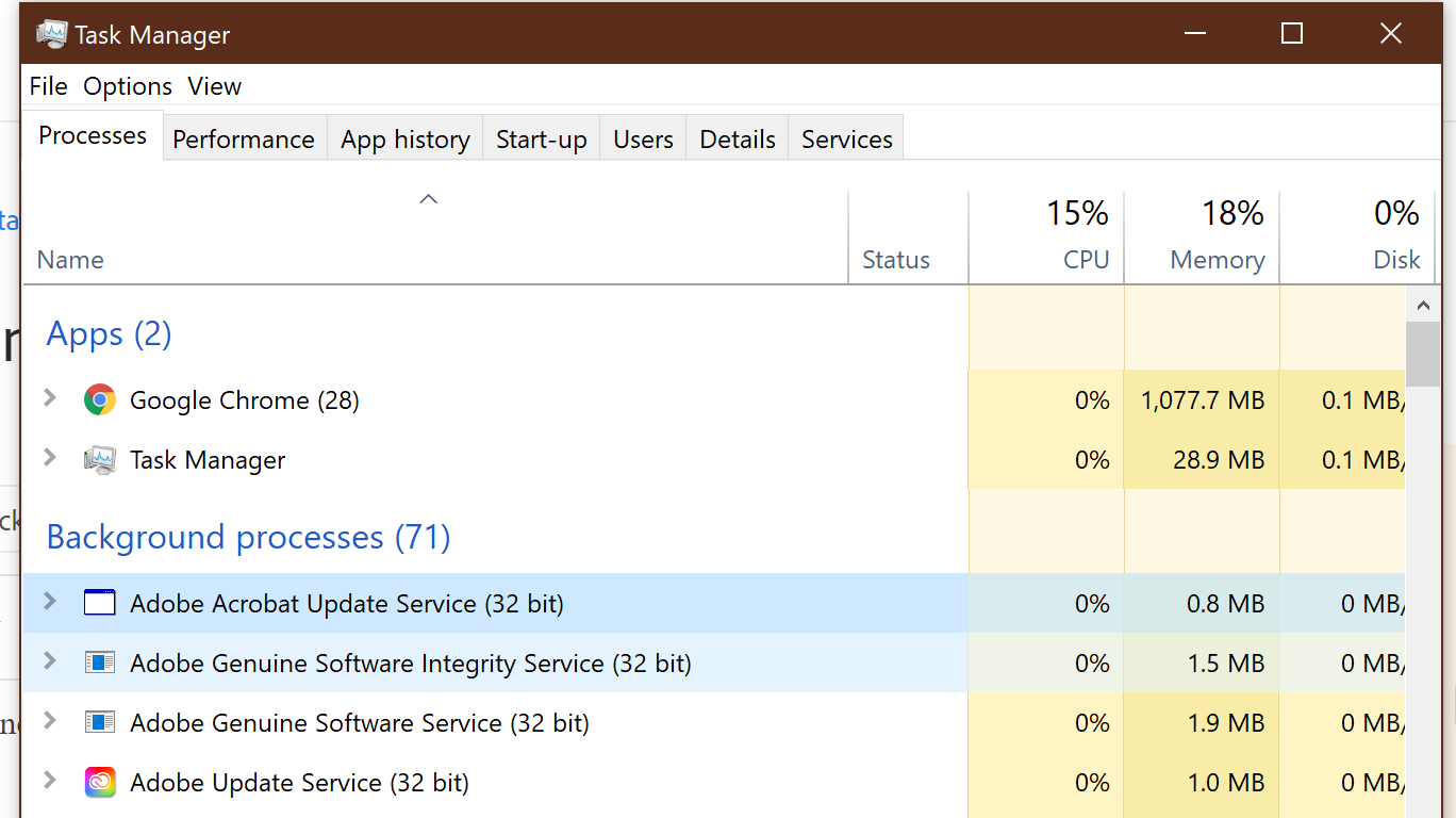 Adobe starts up so many background processes when ... - Adobe Product ...