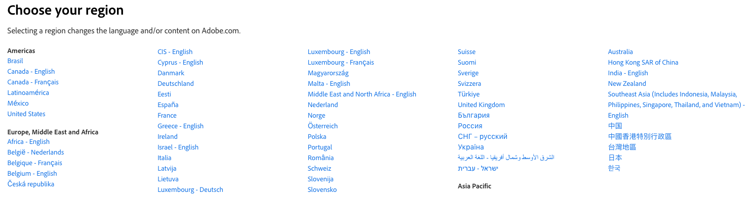 Solved: How do I change language on this site? - Adobe Product ...