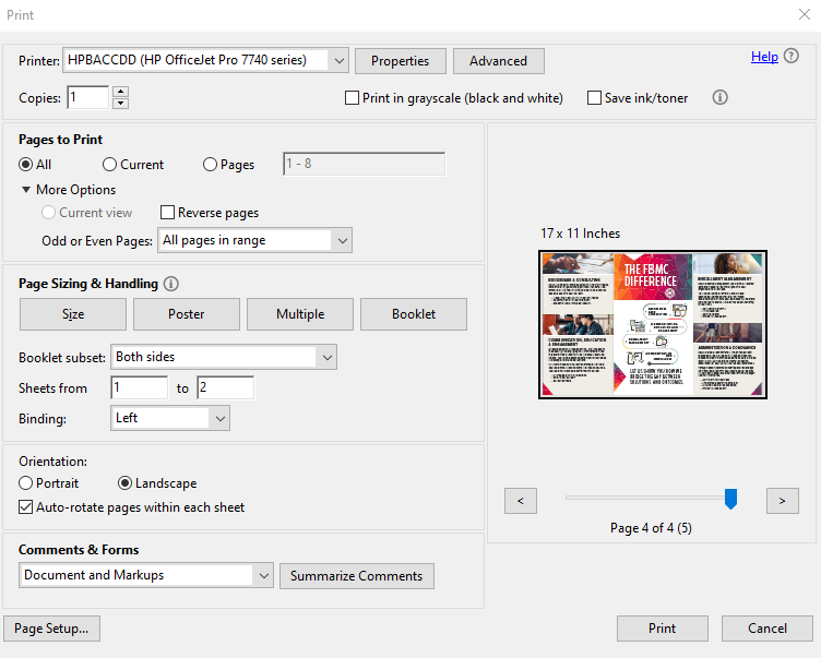 Solved: Printing a booklet - Adobe Product Community - 8923895