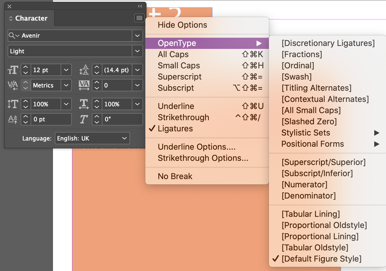 InDesign OpenType properties are not applicable on... - Adobe Community ...