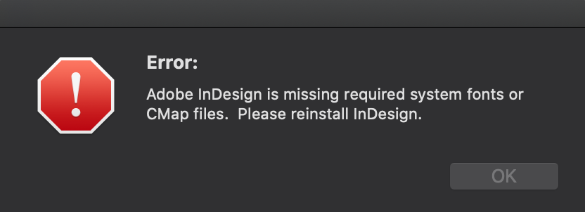 Indesign Error: Missing required system fonts or C... - Adobe Product ...