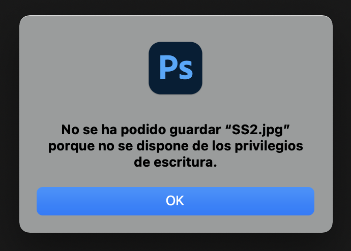 Photoshop Error save file: Write access not grante... - Adobe Support ...