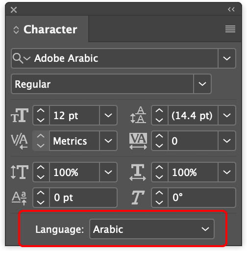 Arabic Text direction indesign - Adobe Support Community - 11852271