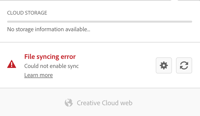 Solved: CC library Sync Error - Persistent through uninsta... - Adobe ...