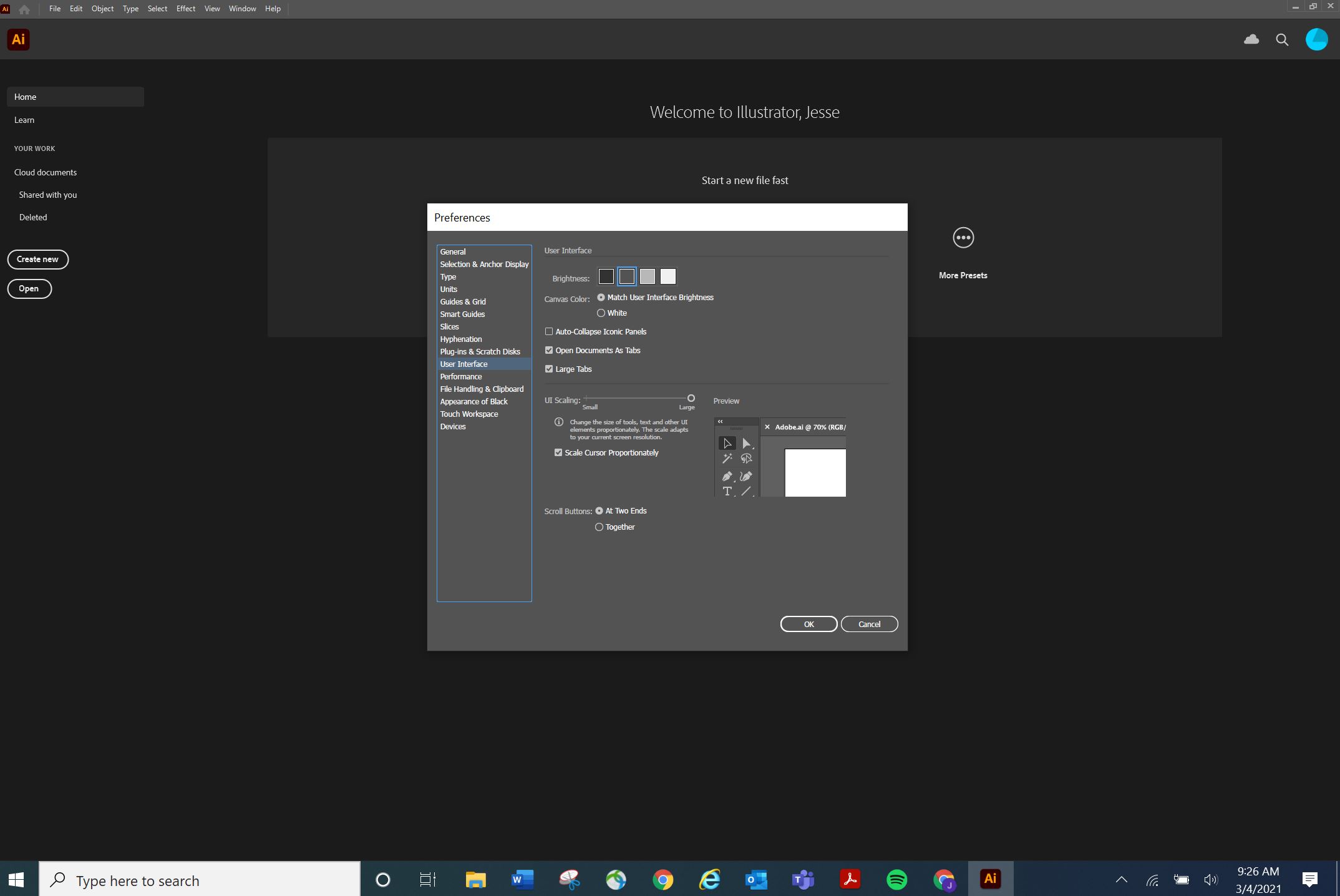 UI Scaling Interface not working- Illustrator 2021... - Adobe Product ...