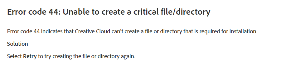 ERROR 44 - Adobe Product Community - 11873612