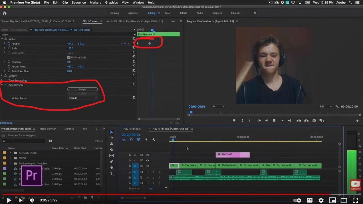 Auto Reframe Sequence help request - Adobe Community - 11904096