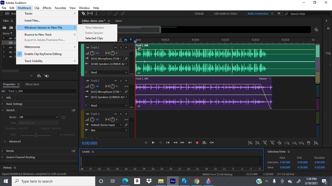 Solved: Still can't mixdown to file - Adobe Product Community - 11908513