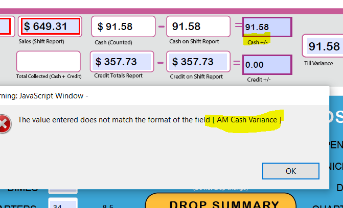 Solved: The value entered does not match the format of the... - Adobe Product Community - 11920783