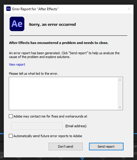 After Effects has encountered a problem and needs ... - Adobe Community ...