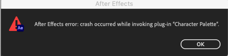 Solved: After Effects Error: Crash occurred while invoking... - Adobe ...