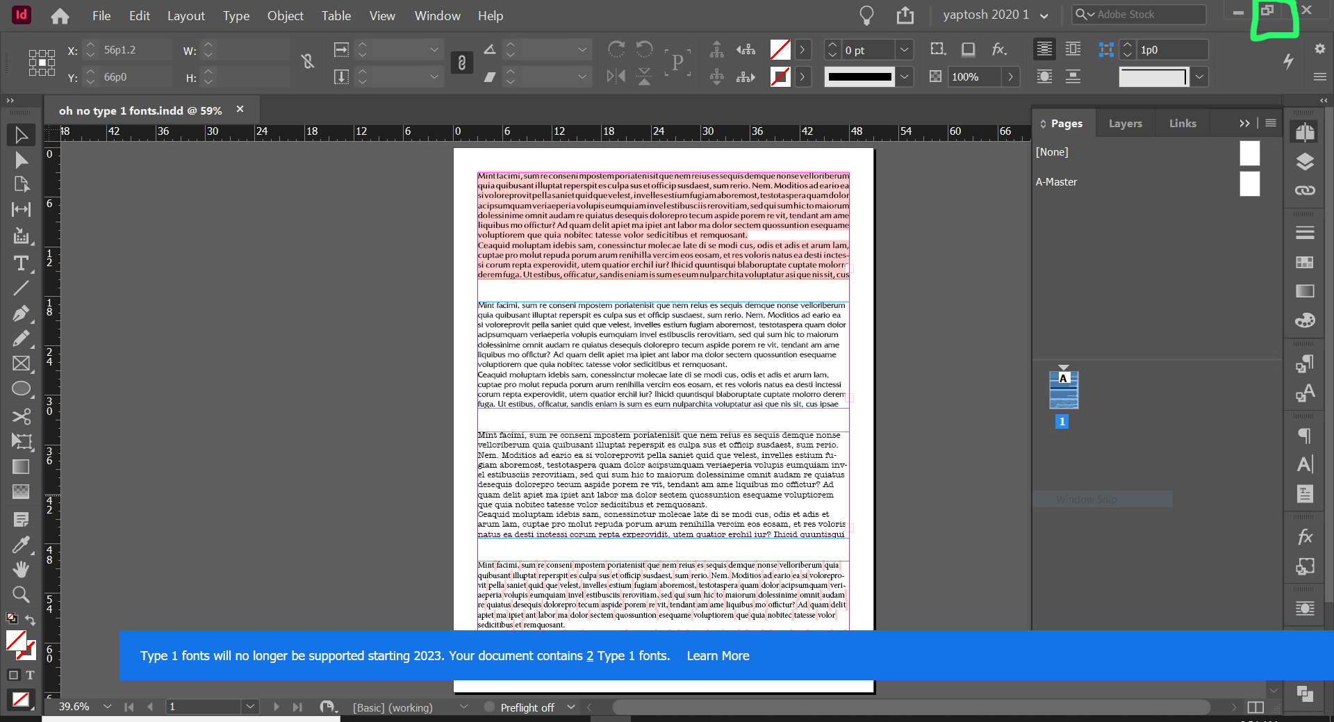 How to disable Type 1 fonts message - Adobe Product Community - 11939199