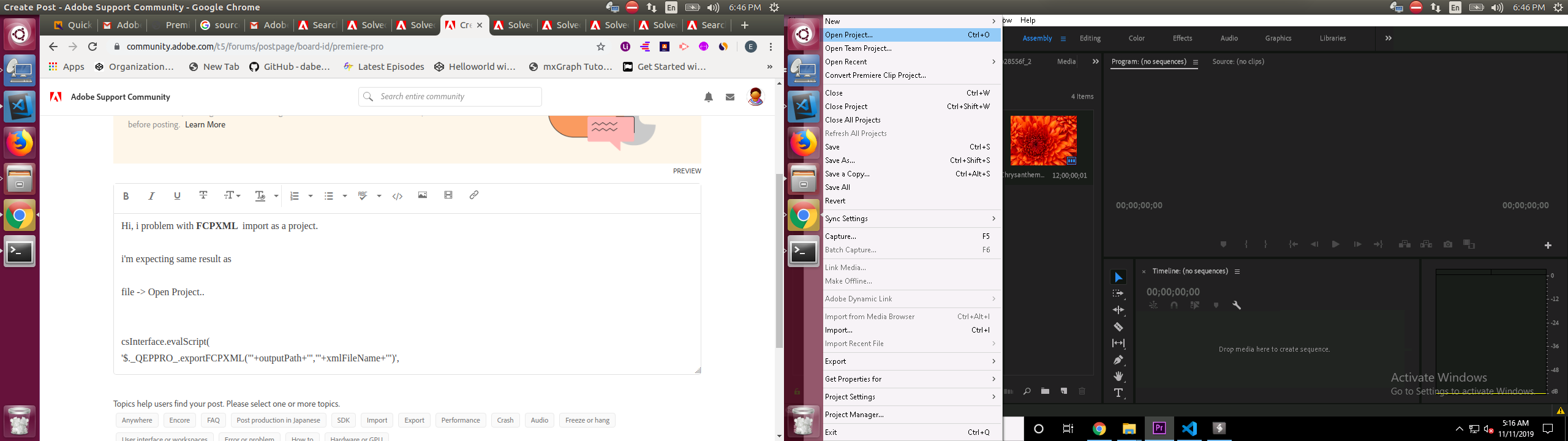Solved: How to get same result for import as file -> open ... - Adobe ...