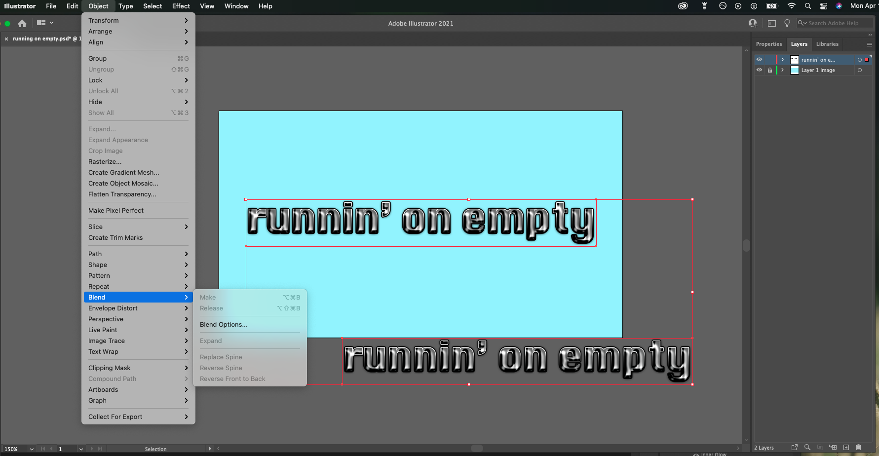 Can I use blend tool on text imported from a photo... - Adobe Community ...