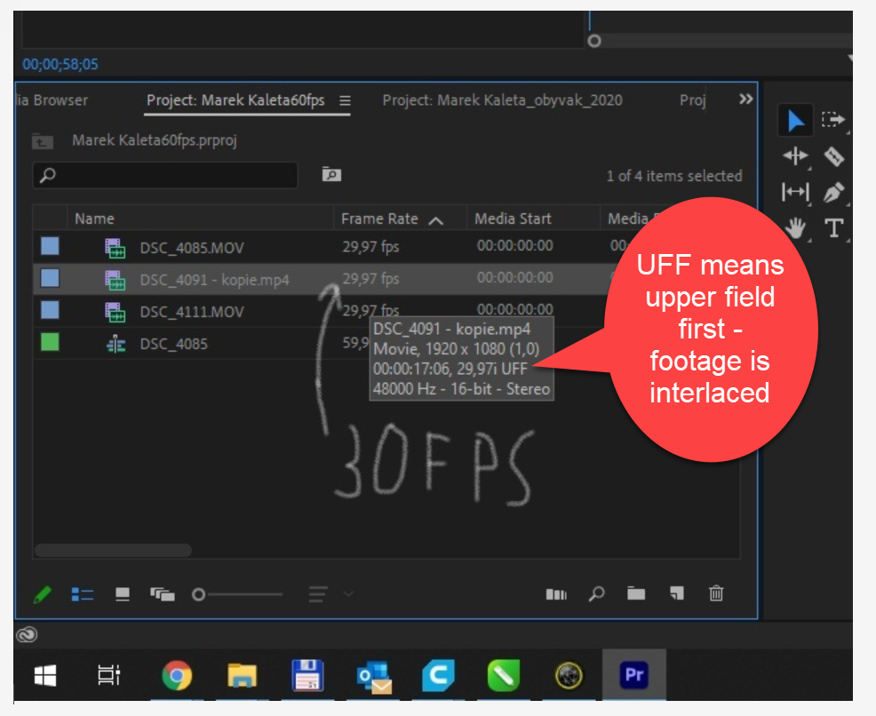 Solved: 60fps video changes to 30fps in premiere - Adobe Product ...