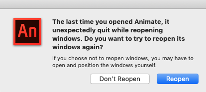 Animate 2020 crashes every time I create a new can... - Adobe Community ...