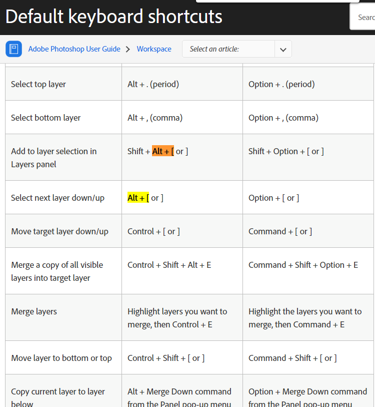 How to set a hotkey for switching between Layer & ... - Adobe Community ...