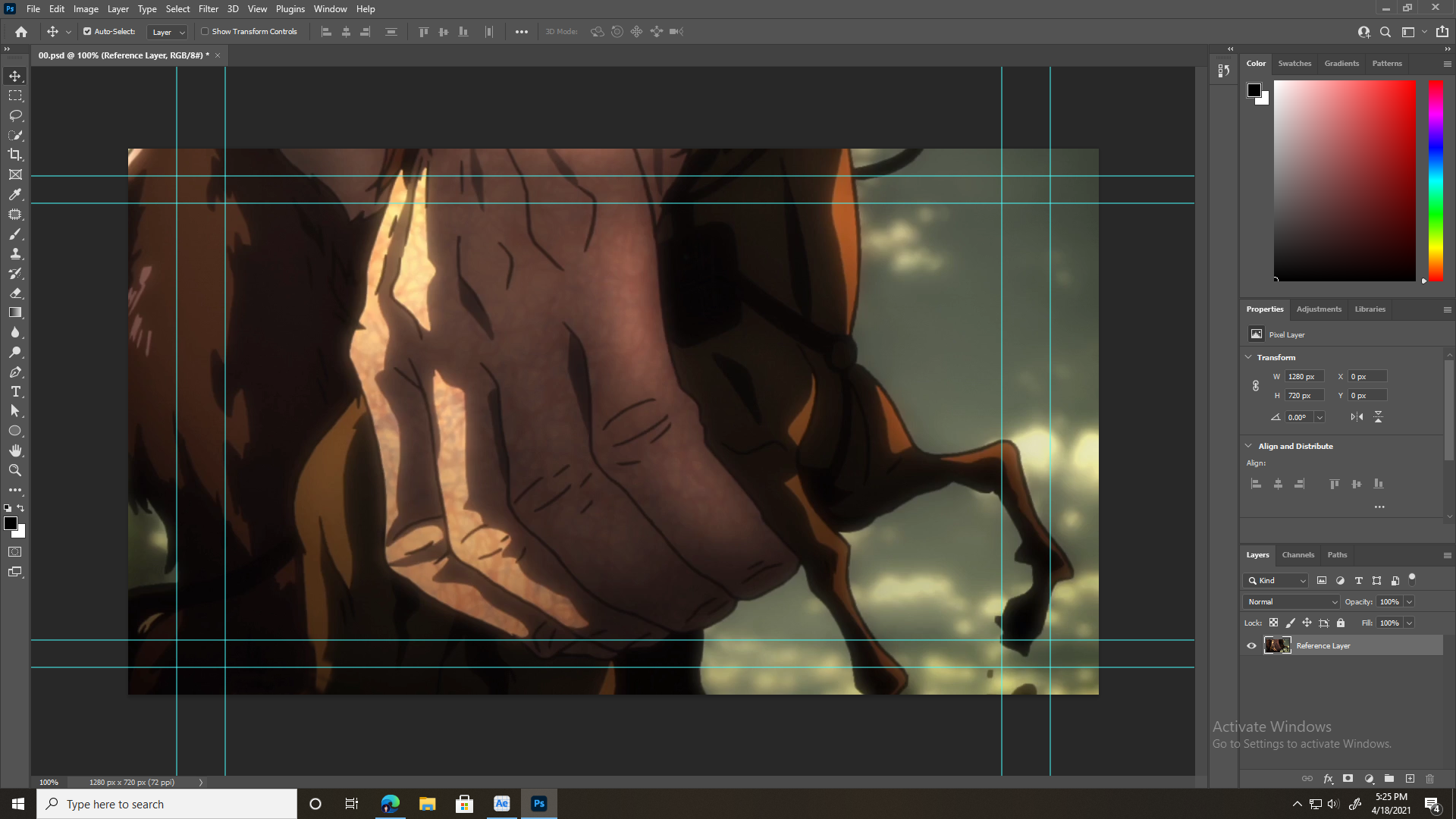 Solved: Weird green lines after creating reference frame - Adobe Product Community - 11978042