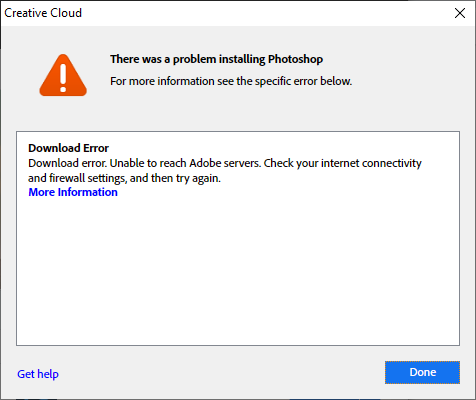 Error code 125 while download and installation of ... - Adobe Community ...