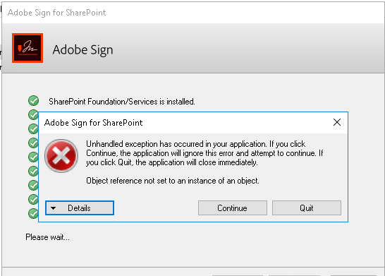 Adobe Sign for SharePoint Install error - Adobe Product Community ...
