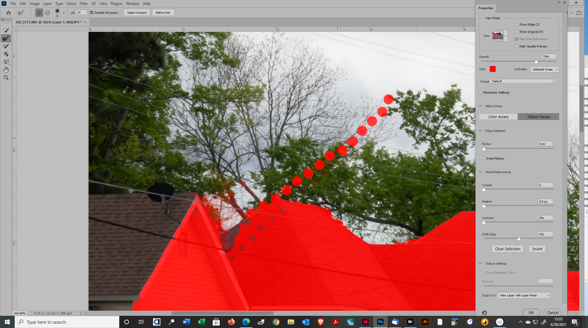 Select and mask function refine edge brush not wor... - Adobe Product ...