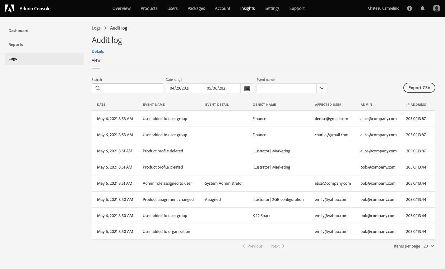 Introducing the Admin Audit Log - Adobe Product Community - 12022588