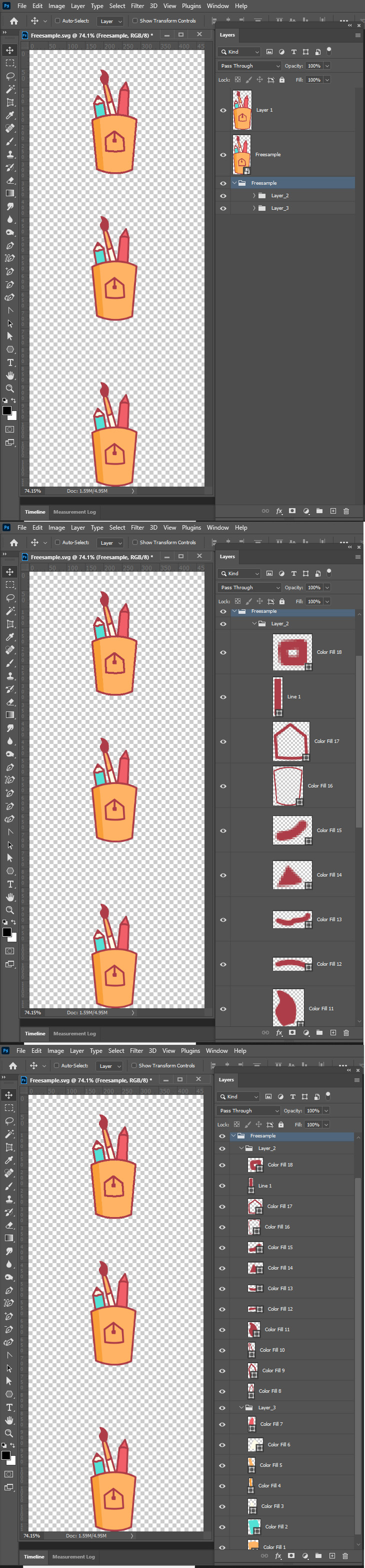 Open Illustrator AI file in Photoshop with layers - Adobe Product ...