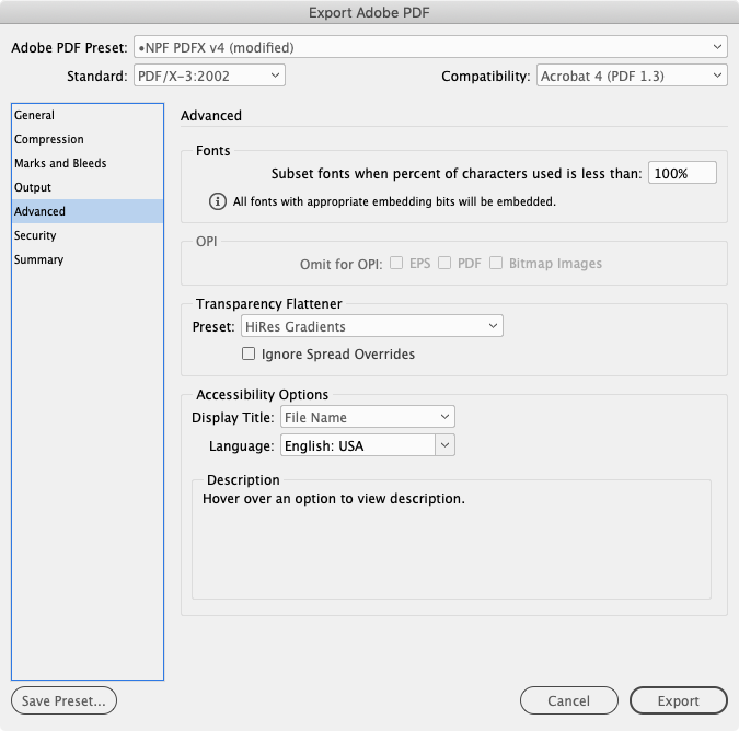 Solved: InDesign > Edit > Transparency Flattener not stick... - Adobe ...