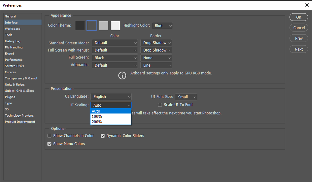 Scaling interface on 4K displays. - Adobe Support Community - 12035942