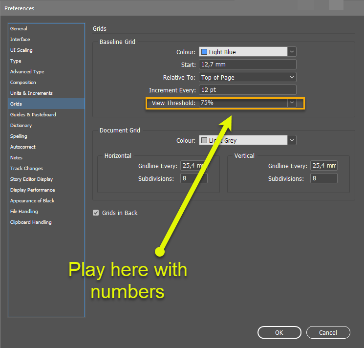 Solved: Re: Baseline grid disappear on spread view - Adobe Community - 12036579
