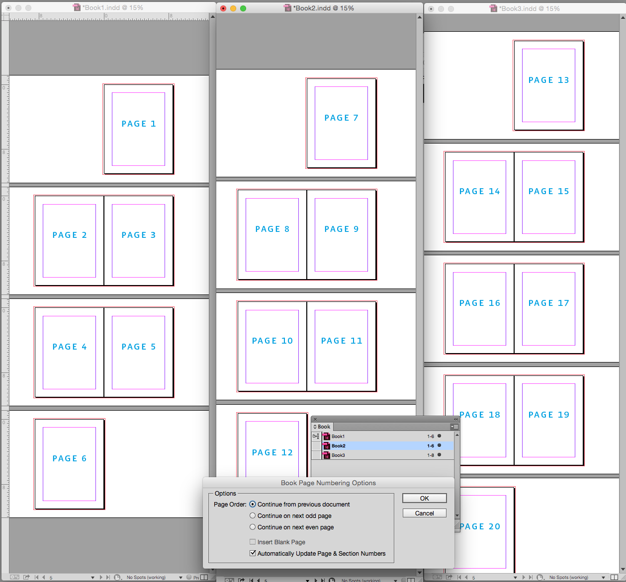 InDesign Book document layout with page 1 starting... - Adobe Community ...
