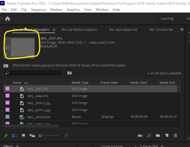 Solved: Photos and videos not showing in source or preview... - Adobe ...
