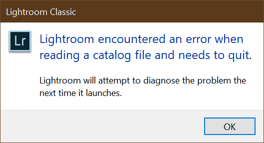 Errors reading cache and lrcat file - Adobe Product Community - 10742342
