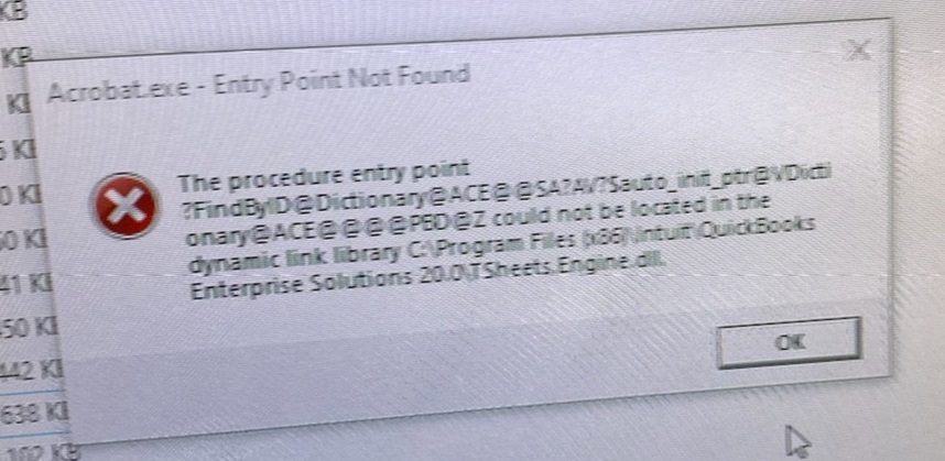 Entry Point Not Found error - Adobe Community - 12057078