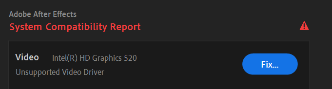 Solved: After Effects - Unsupported Video Driver - Adobe Product ...