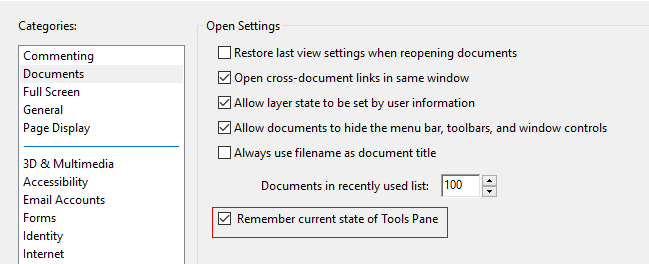 How to set Acrobat PDFs to open without side panel... - Adobe Product ...