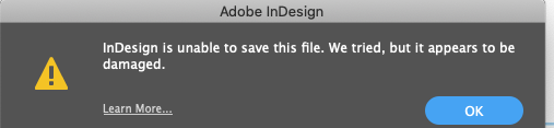 InDesign saving problems - Adobe Community - 12074632